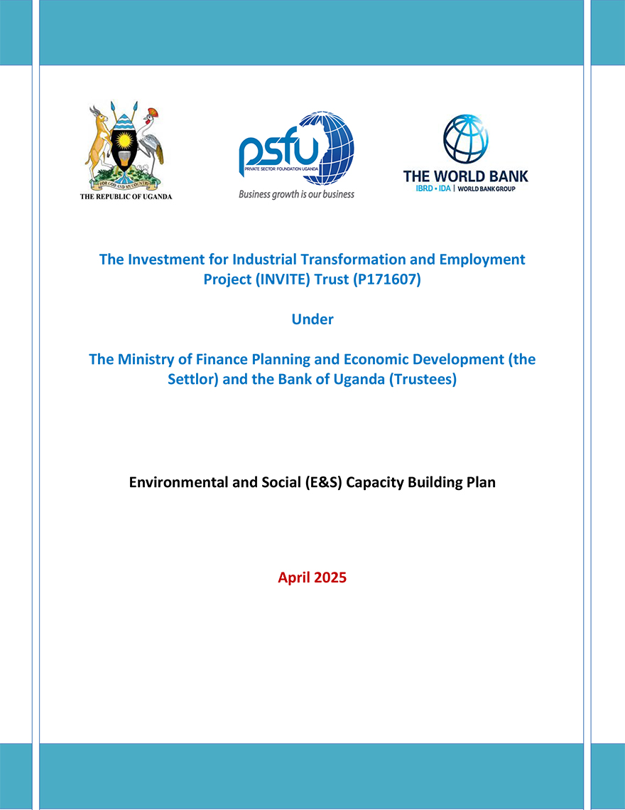 INVITE Trust Environmental and Social Capacity Building Plan – The ...